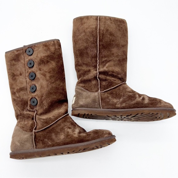 UGG | Shoes | Ugg Brown Lo Pro Button Fold Over Boots | Poshmark